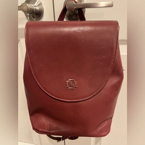 Dominie | Bags | Dominie The Tala Leather Backpack Purse Maroon Brand ...